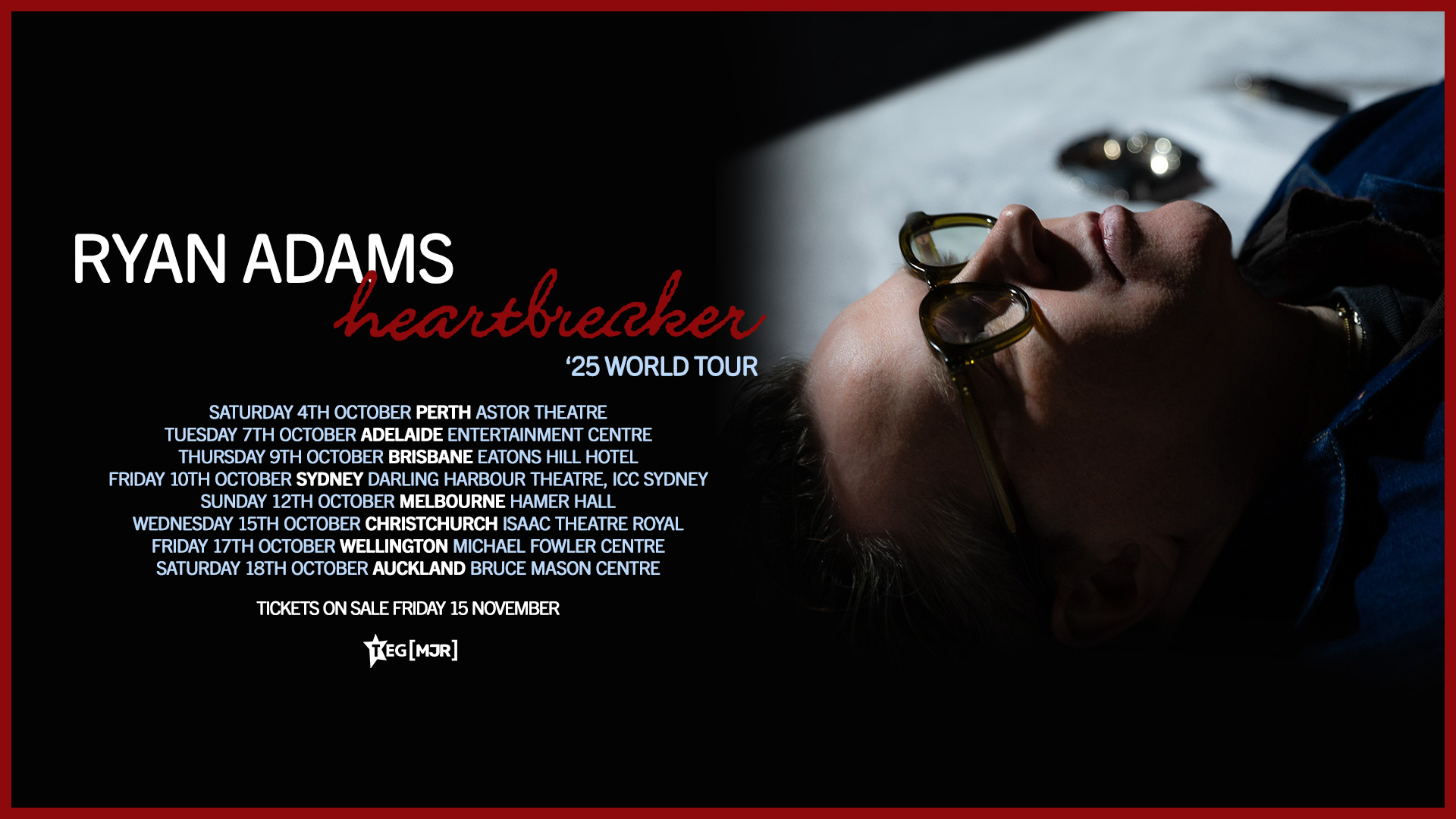 Ryan Adams announces Australia & New Zealand Tour - Sheldon Ang Media