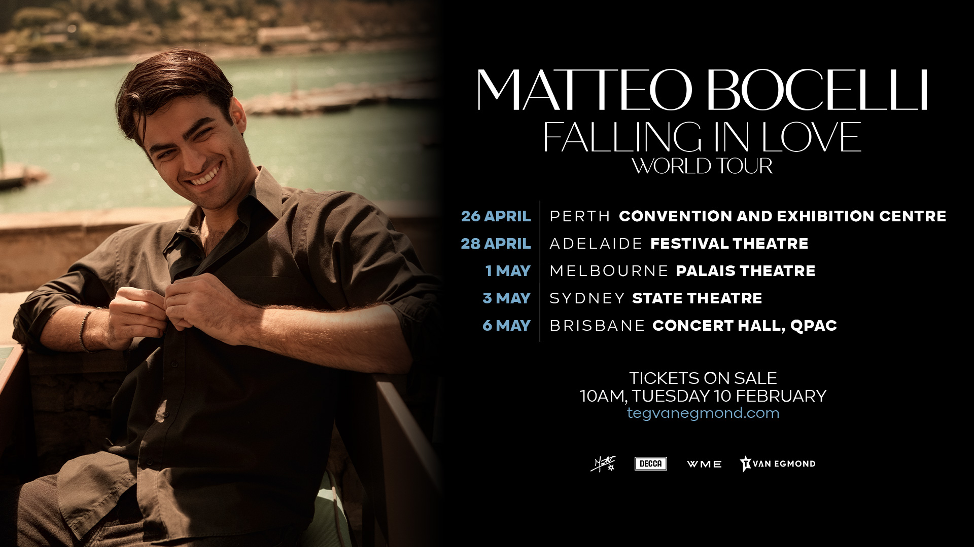 Matteo Bocelli Returns to Australia With His Falling in Love World Tour ...