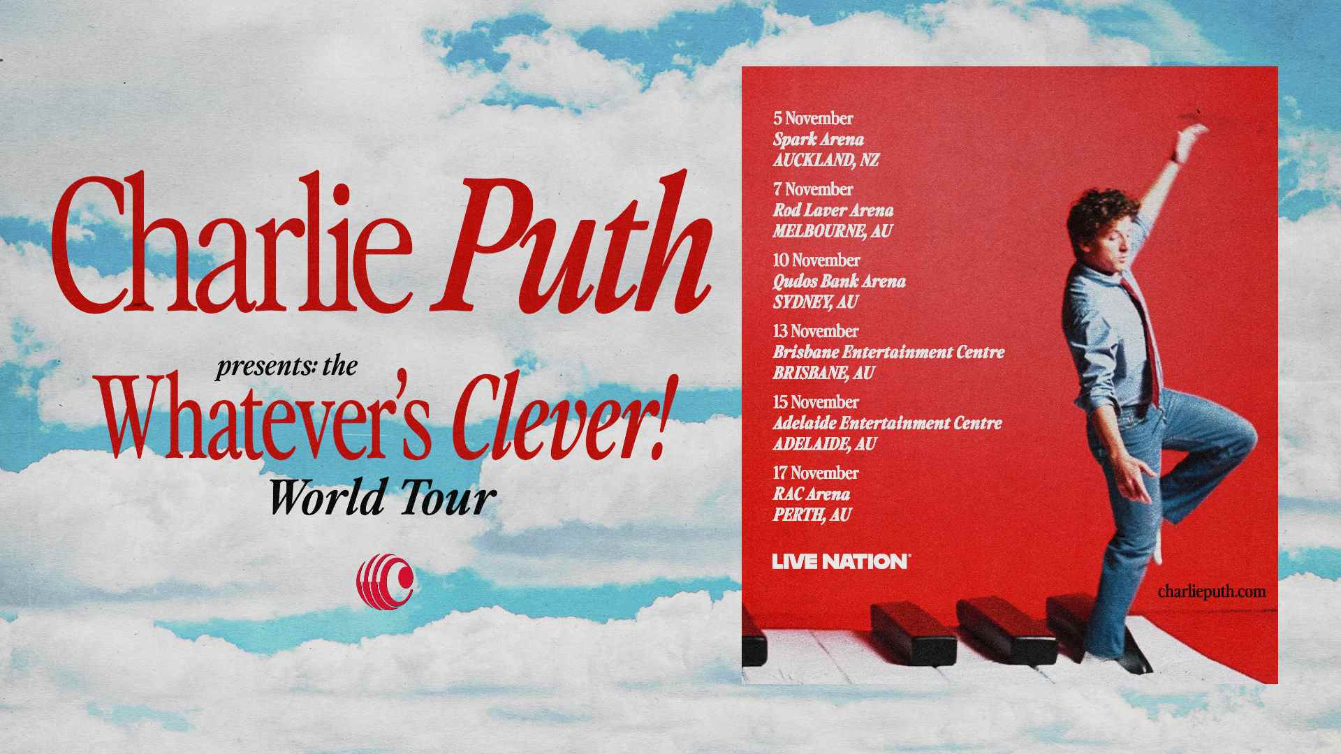 Charlie Puth Announces Whatever’s Clever! Australia and New Zealand ...